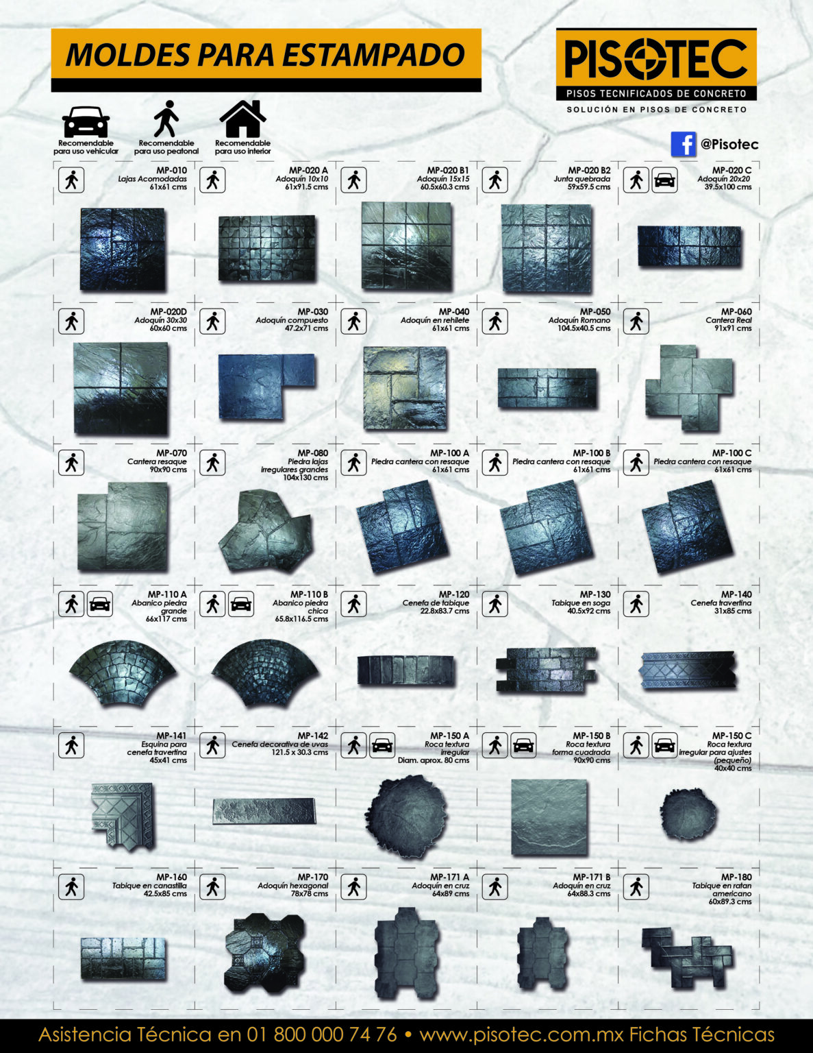 1.- Concreto Estampado (CE) – pisoTEC